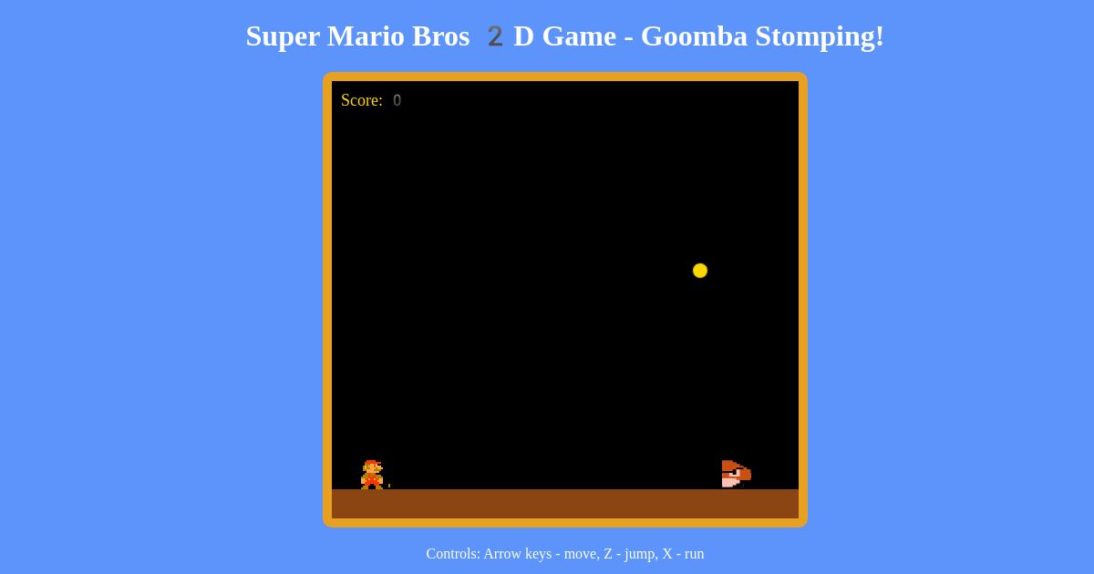 Super Mario Bros 2D Game - Goomba Stomping!