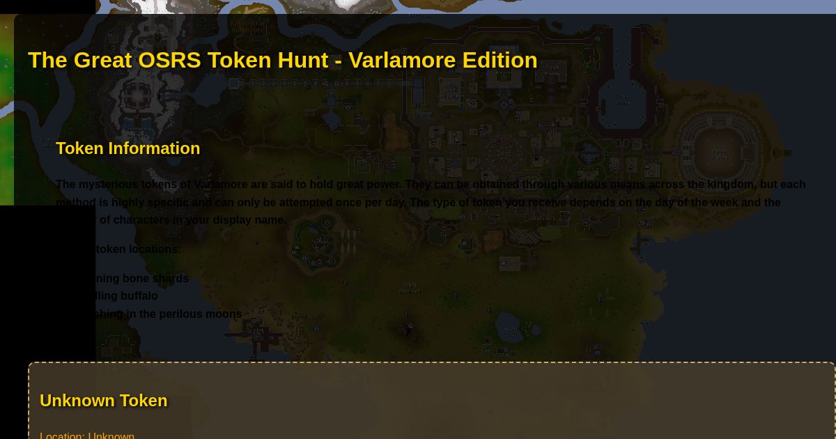 OSRS Token Hunt - Varlamore Edition