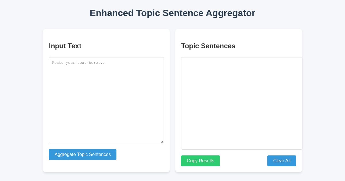 Enhanced Topic Sentence Aggregator 