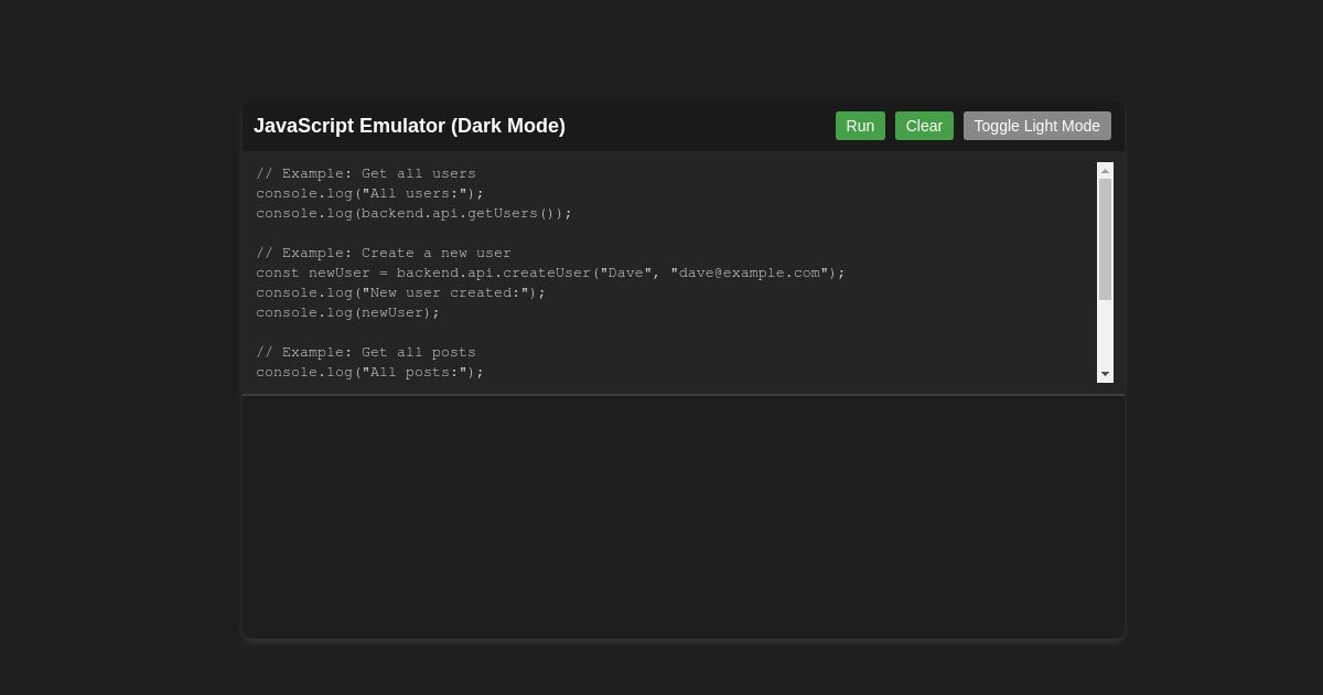 WebSim.ai - JavaScript Emulator (Dark Mode)