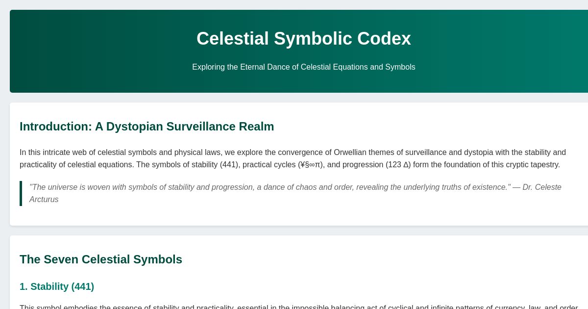 Celestial Symbolic Codex