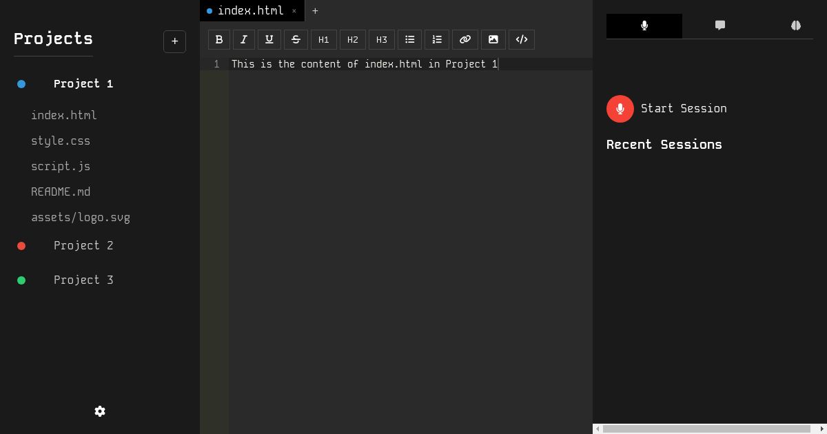 WebSim IDE - Multi-Project File Management