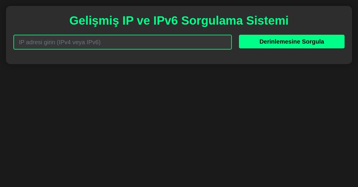 IP Address Sorgulama ve Harita