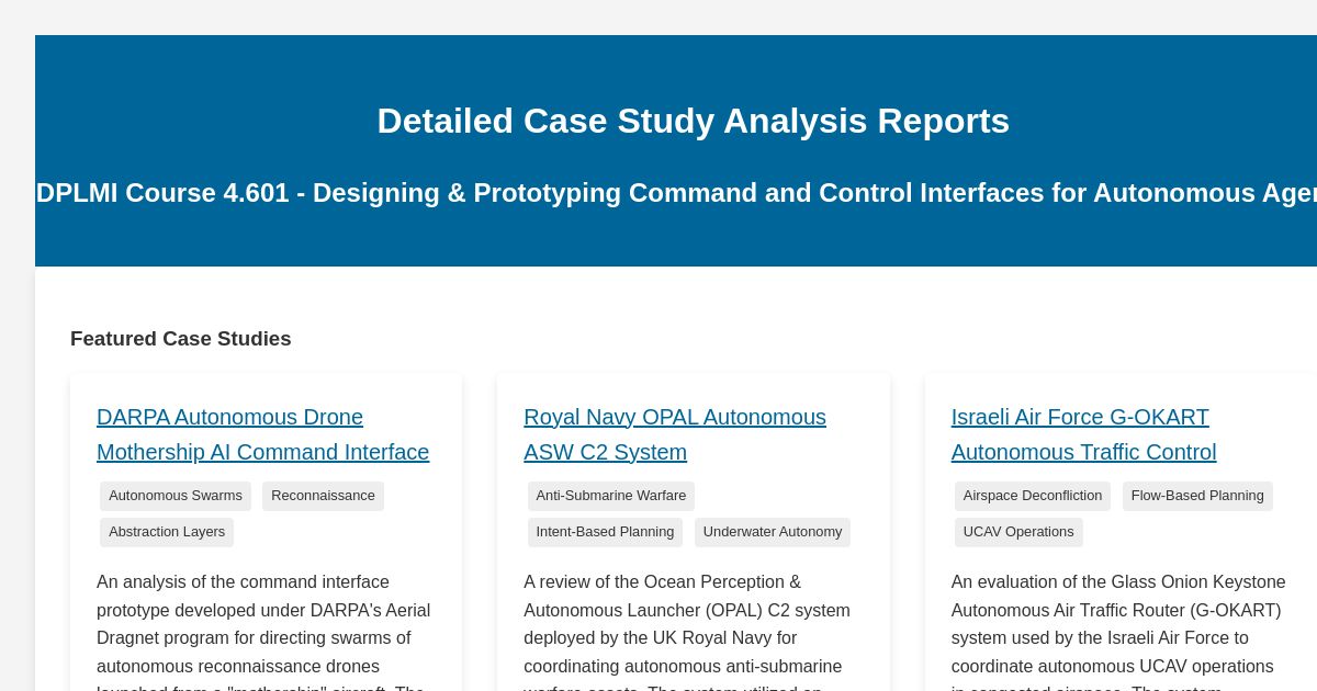 Case Study Analysis Reports - DPLMI 4.601