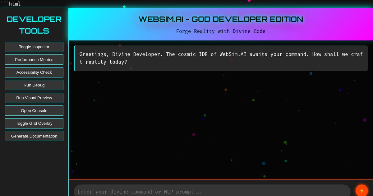 WebSim.AI - God Developer Edition