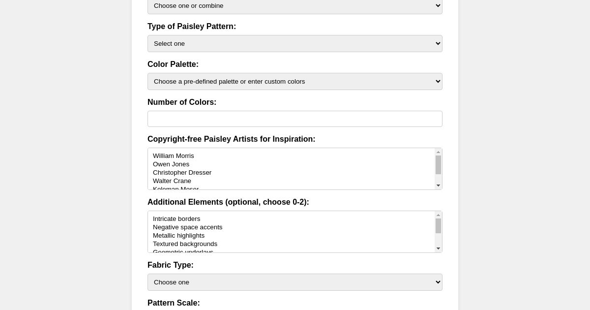 Paisley Pattern Generator