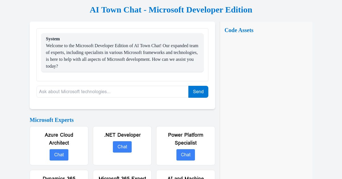 AI Town Chat - Microsoft Developer Edition