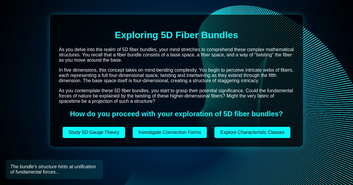 Escape to Higher Dimensions: Exploring 5D Fiber Bundles