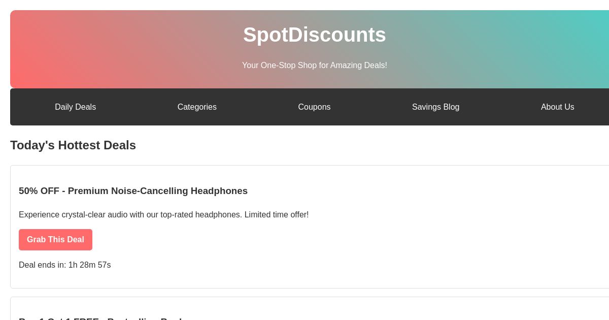SpotDiscounts - Your One-Stop Shop for Amazing Deals!