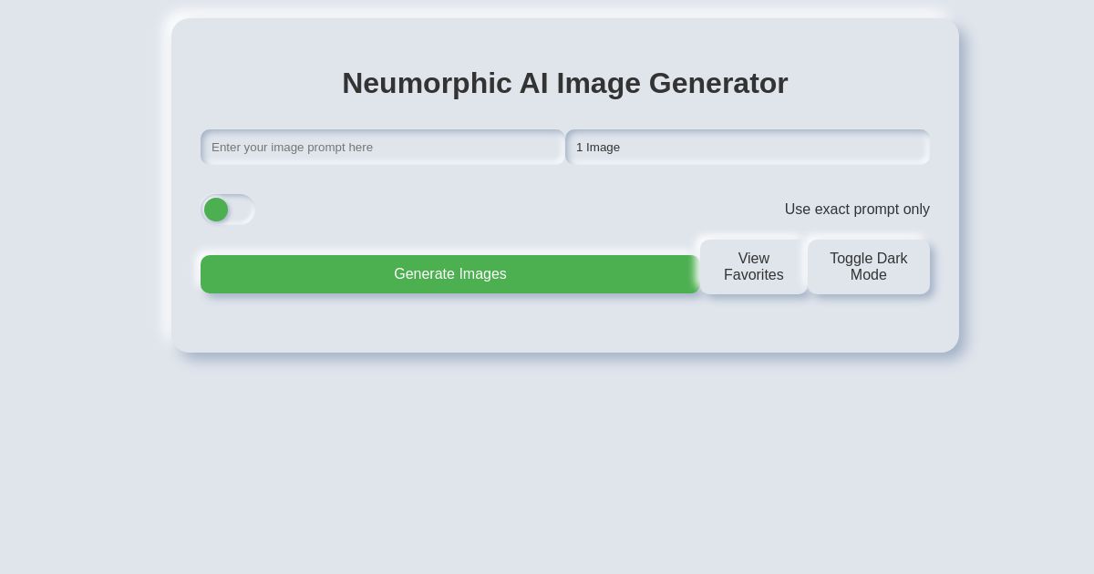 Neumorphic AI Image Generator