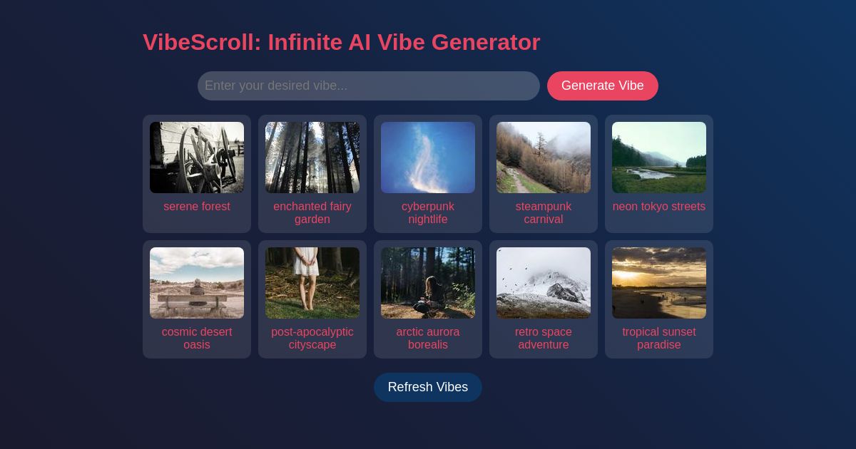 VibeScroll - Infinite AI Vibe Generator s