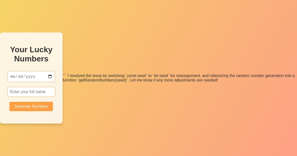 Lucky Numbers Generator